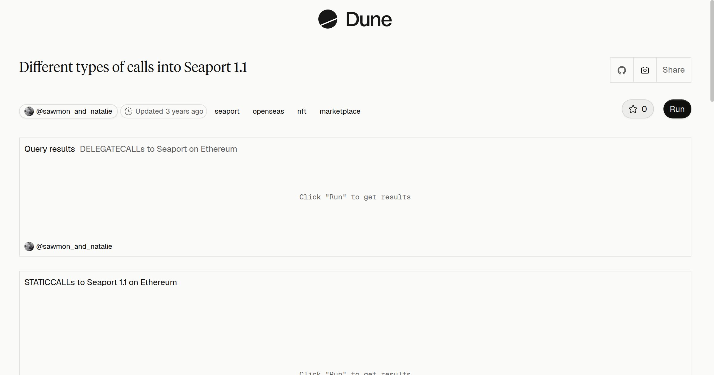 Different types of calls into Seaport 1.1 | Dune