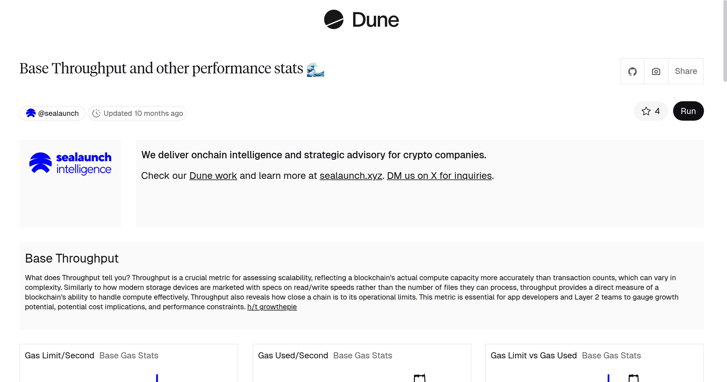 Base Throughput and other performance stats 🌊