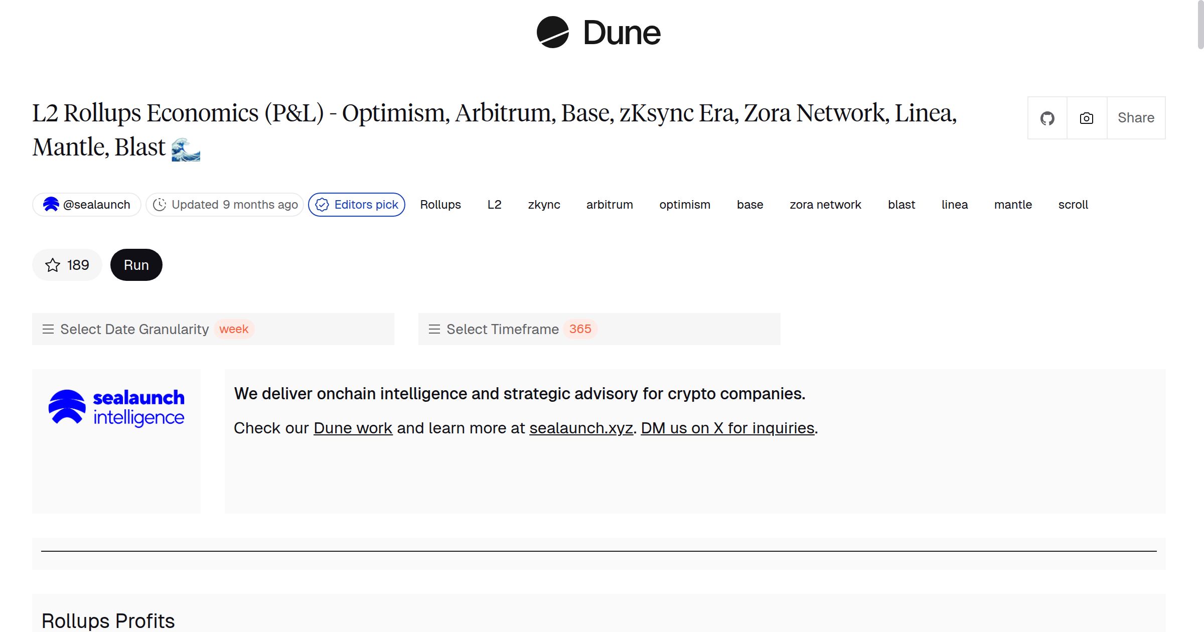 L2 Rollups Economics (P&L) - Optimism, Arbitrum, Base, zKsync Era, Zora Network, Linea, Mantle ...