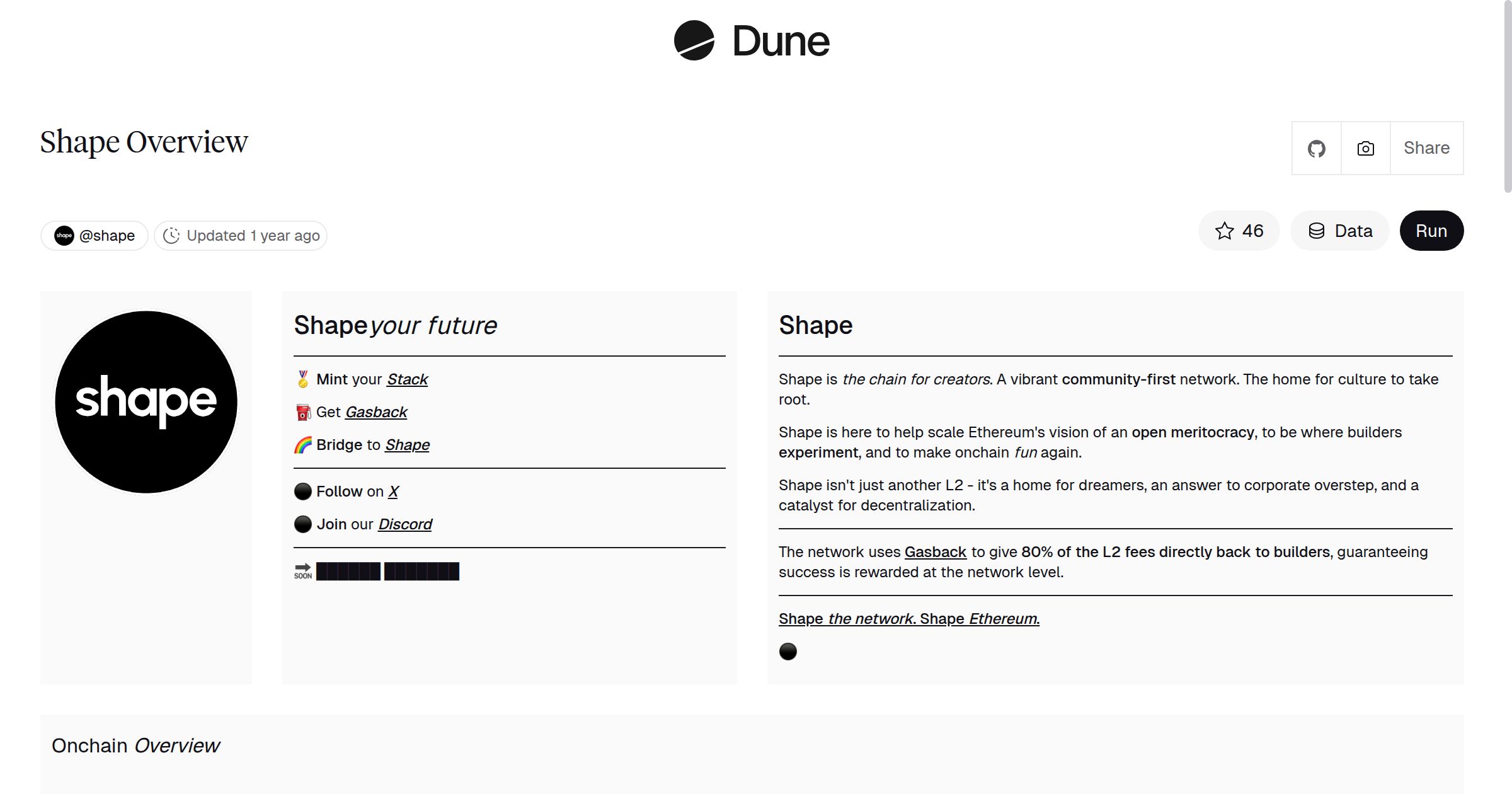 Shape Overview Dune
