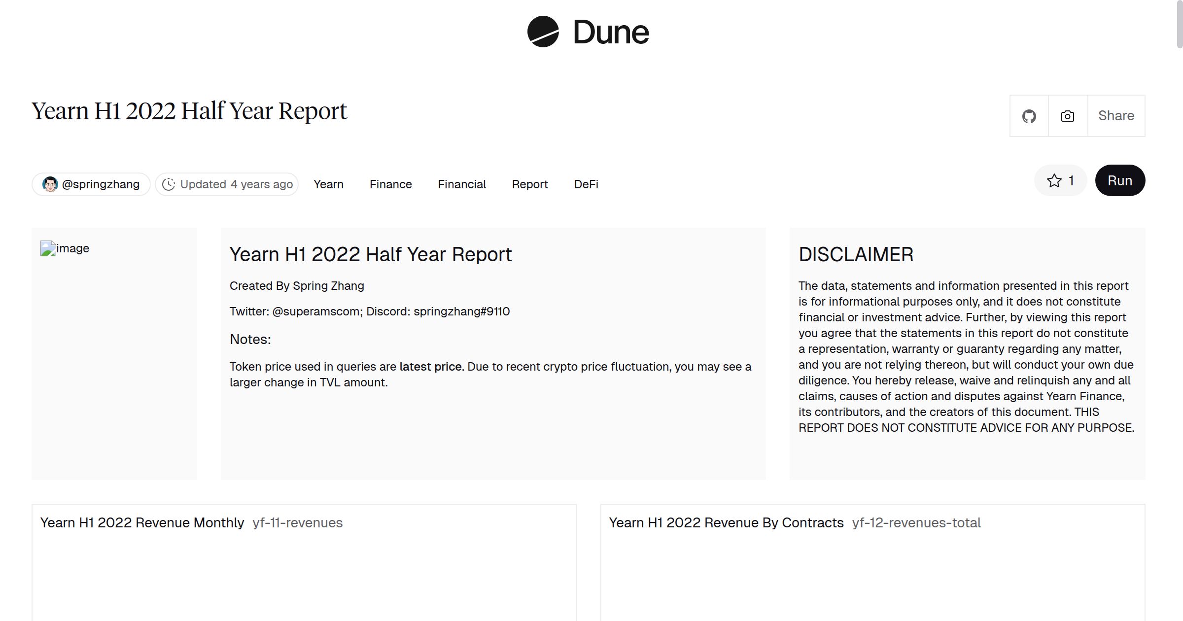 Yearn H1 2022 Half Year Report