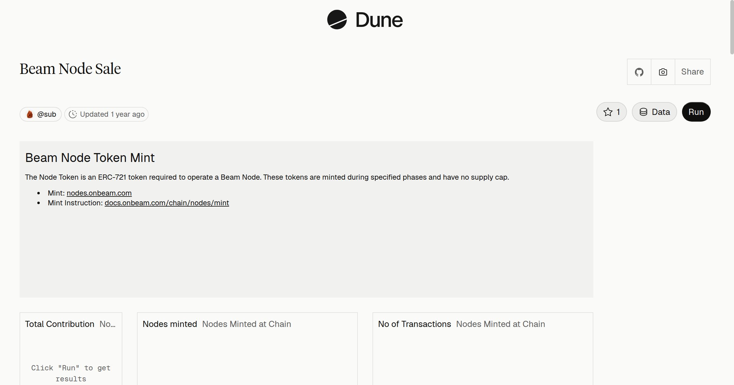 Beam Node Sale | Dune