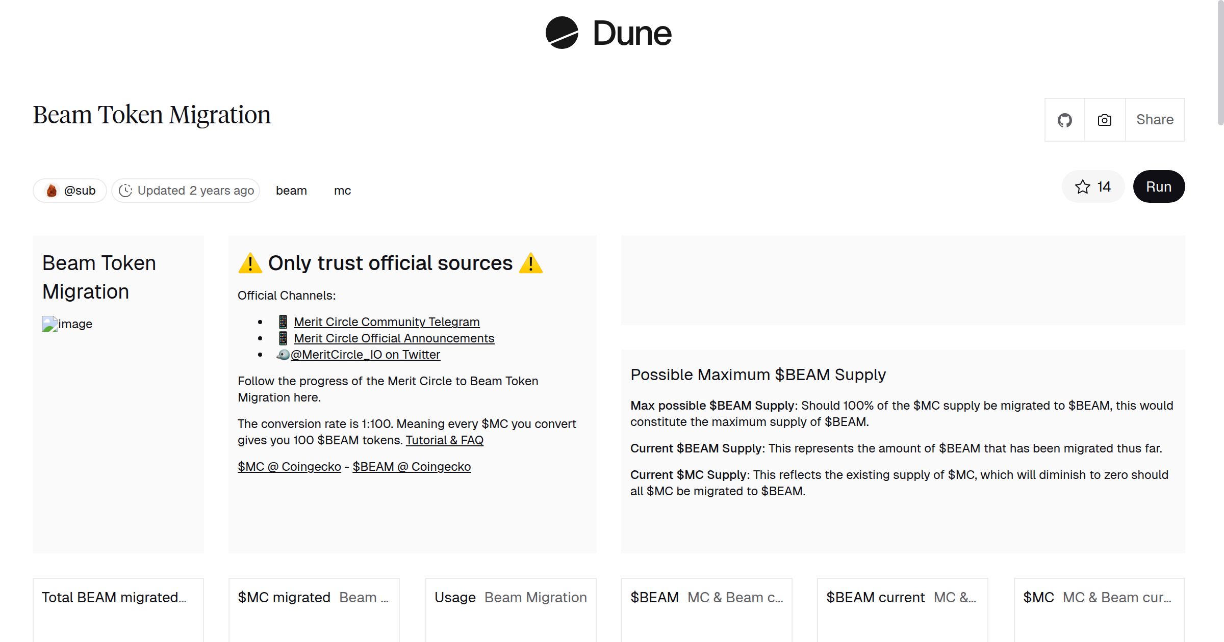 Beam Token Migration