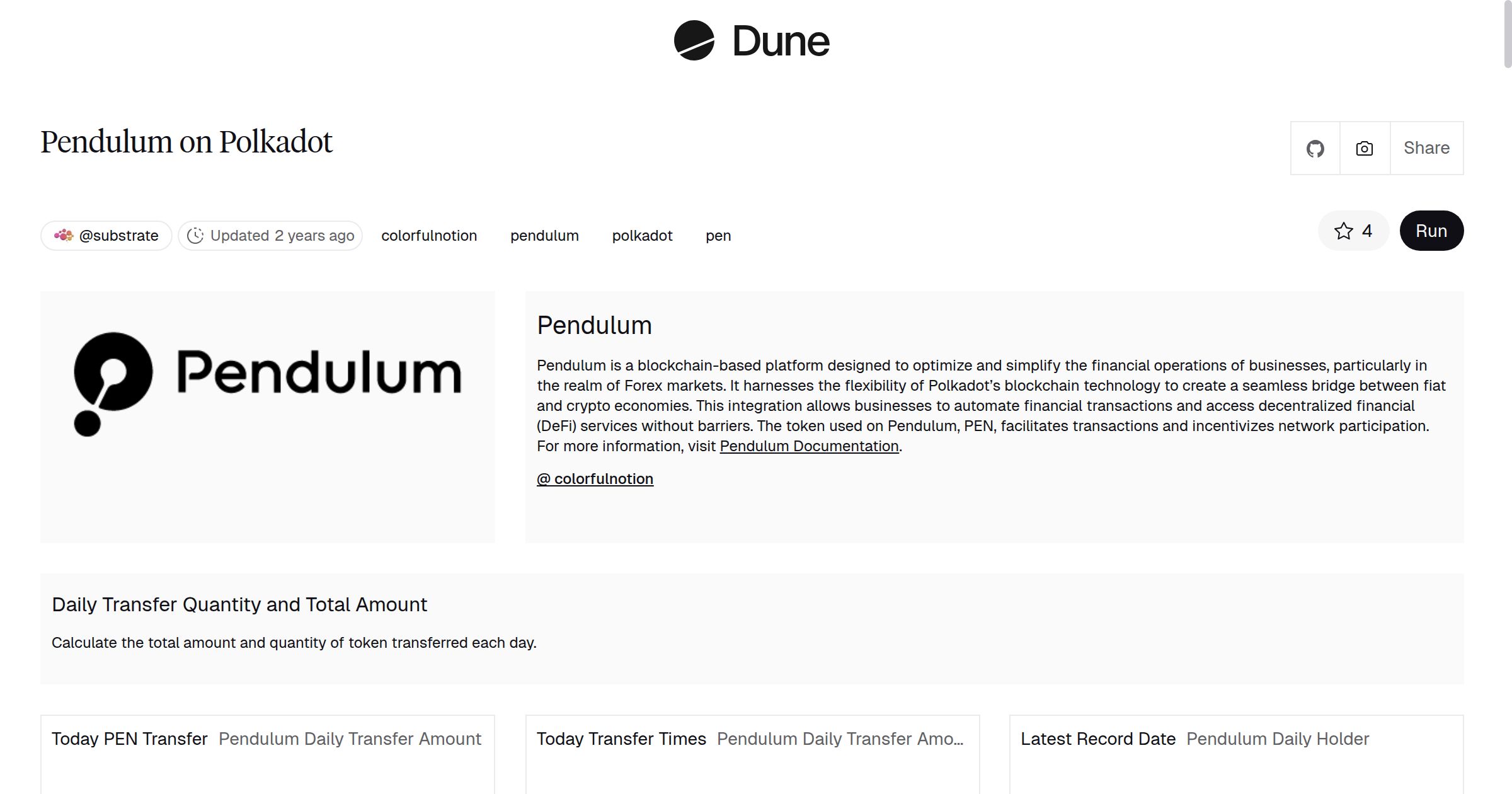 Pendulum on Polkadot
