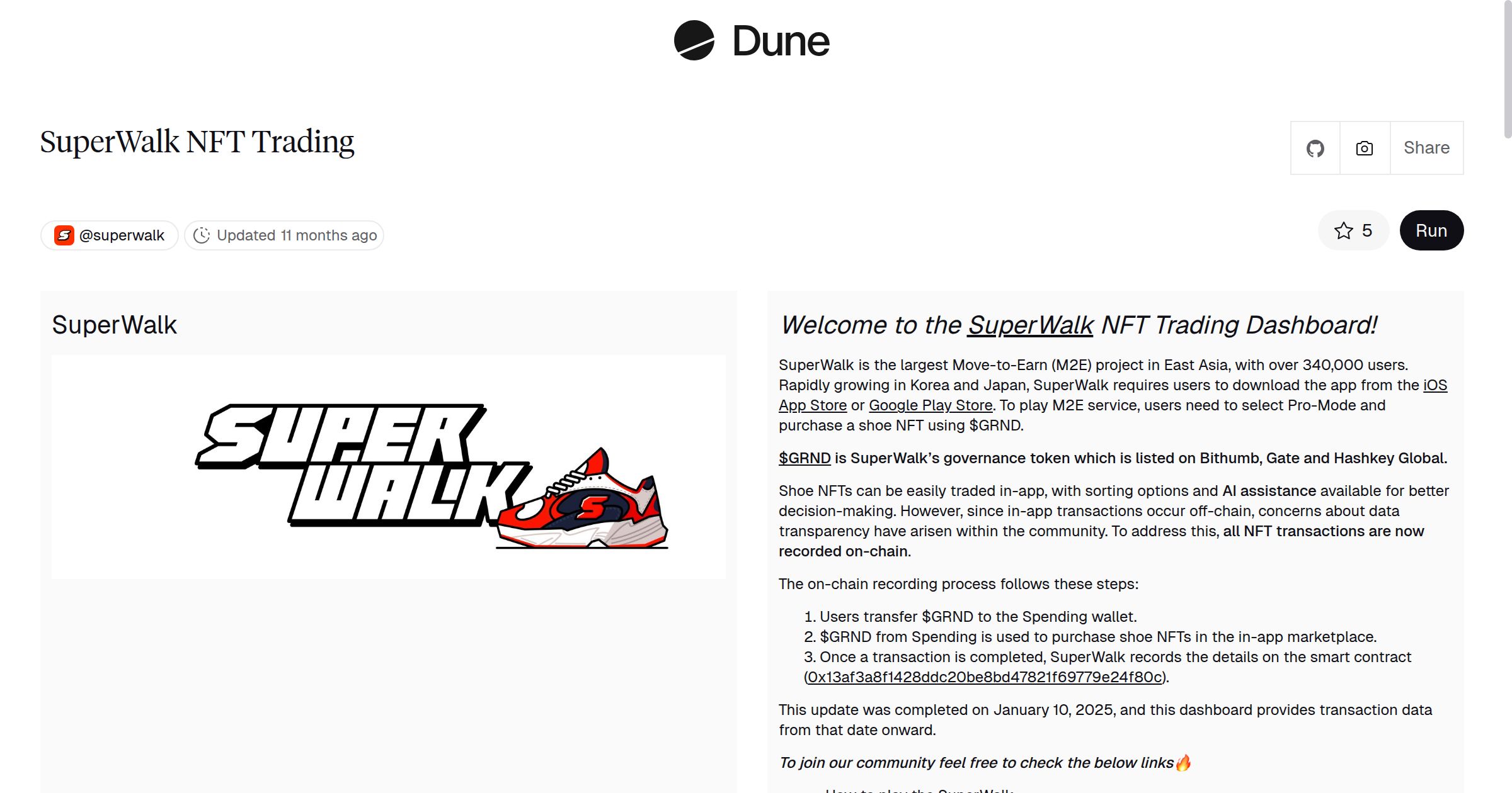 SuperWalk NFT Trading