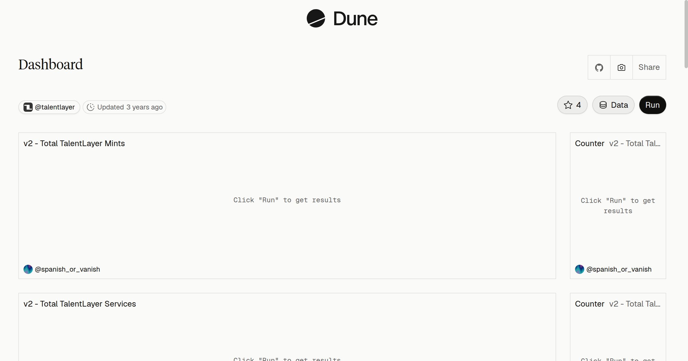 Dashboard | Dune