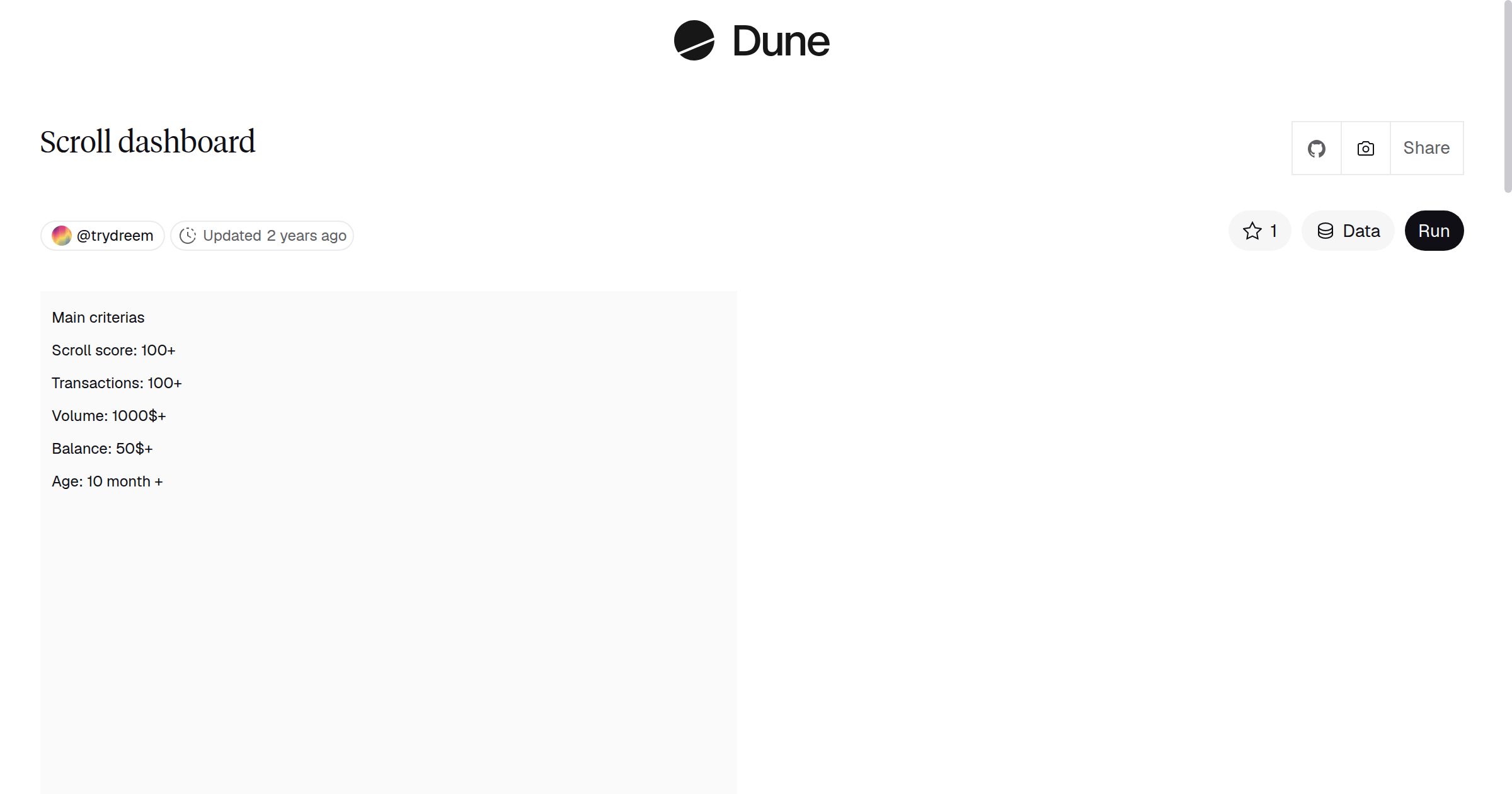 Scroll dashboard | Dune