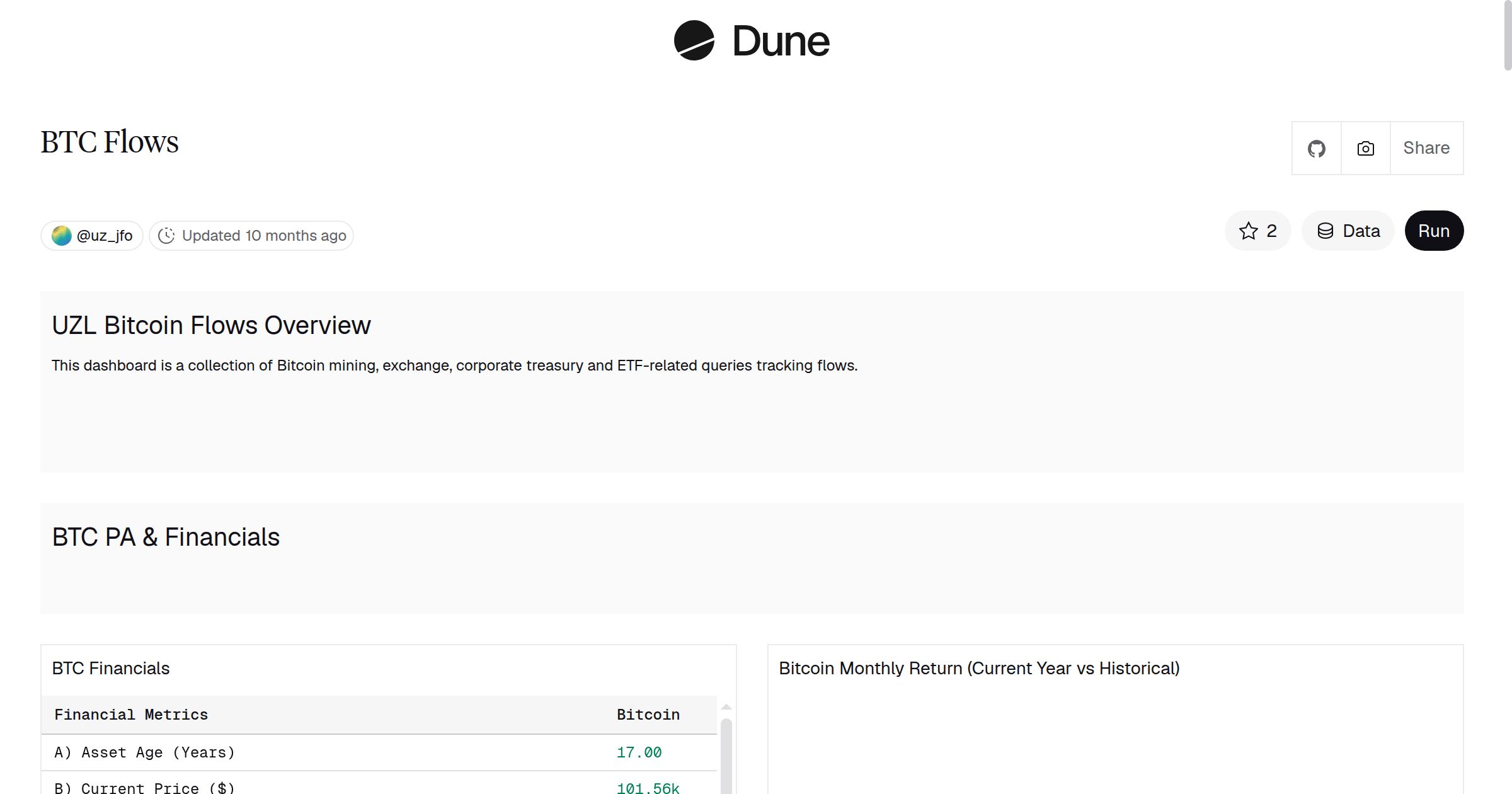 BTC Flows | Dune