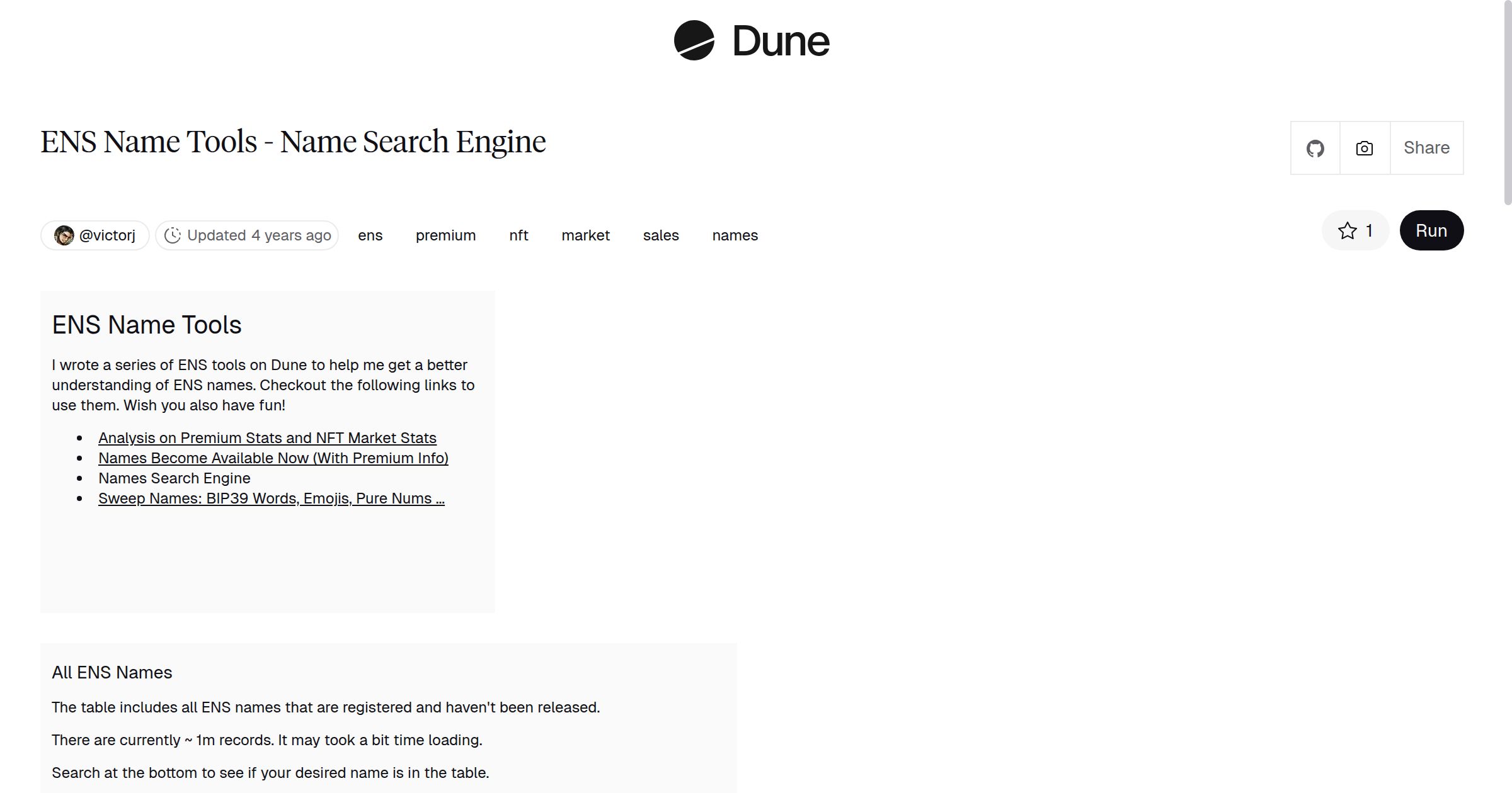 ENS Name Tools - Name Search Engine