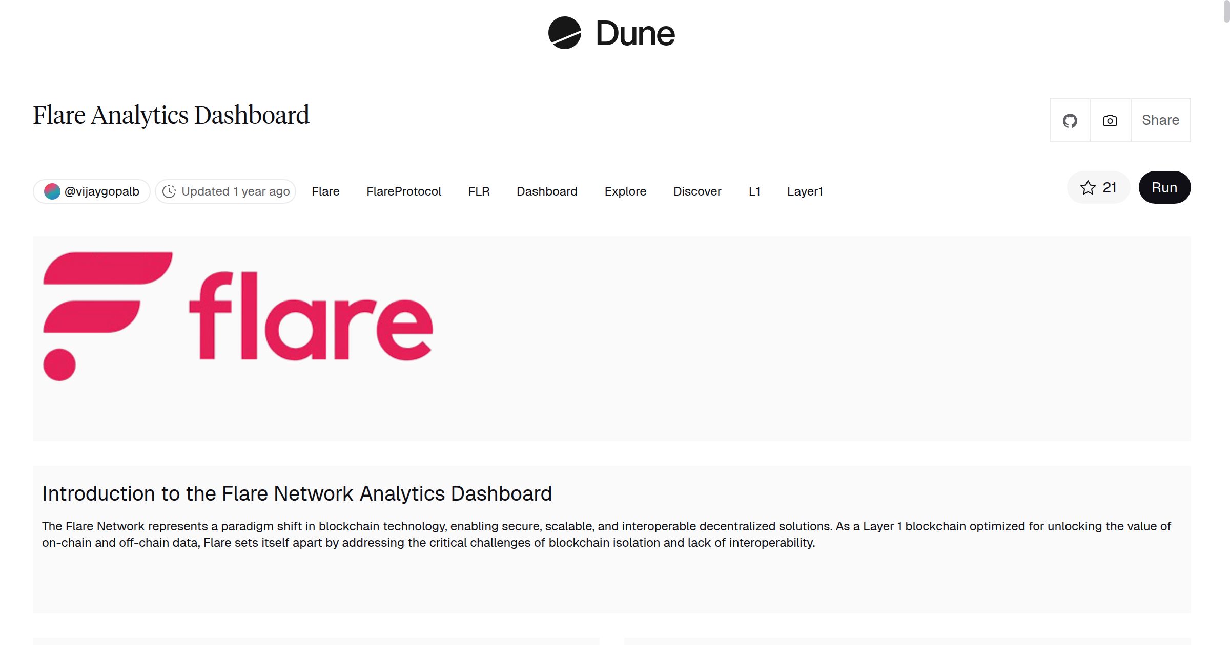 Flare Analytics Dashboard