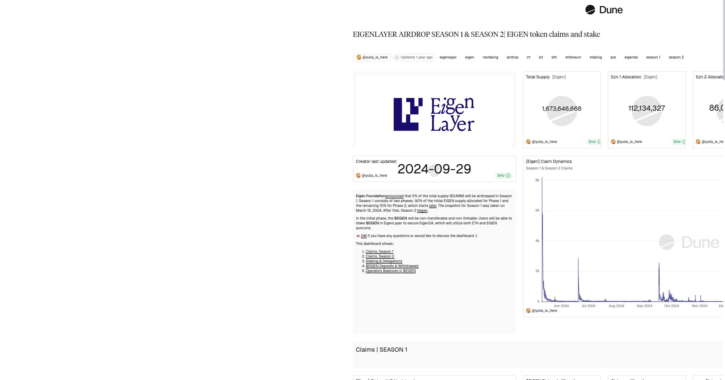 EIGENLAYER AIRDROP SEASON 1 & SEASON 2| EIGEN token claims and stake